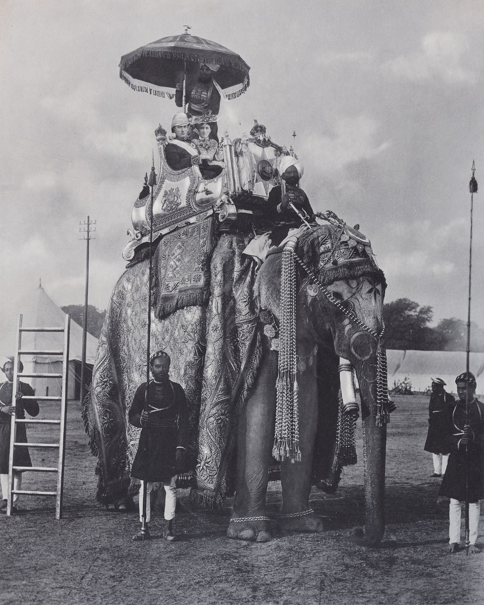 Their Excellencies Lord and Lady Curzon on the State Elephant ...